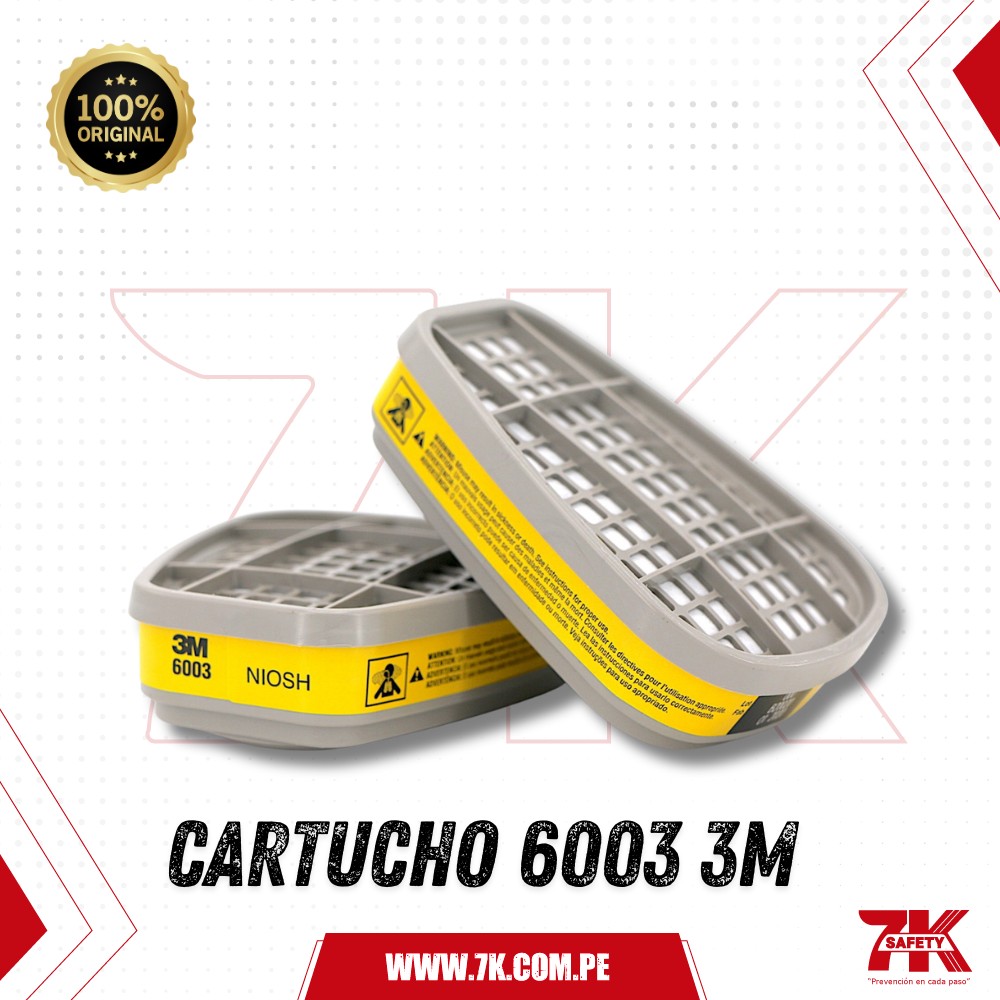 CARTUCHO PARA VAPORES ORGÁNICOS 3M™ 6003 | Precio por Mayor | KPM Lima Perú